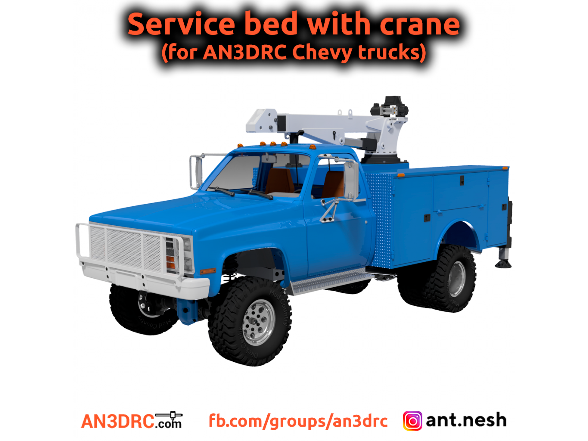 Service bed with/without crane for AN3DRC Chevy Pickup Truck