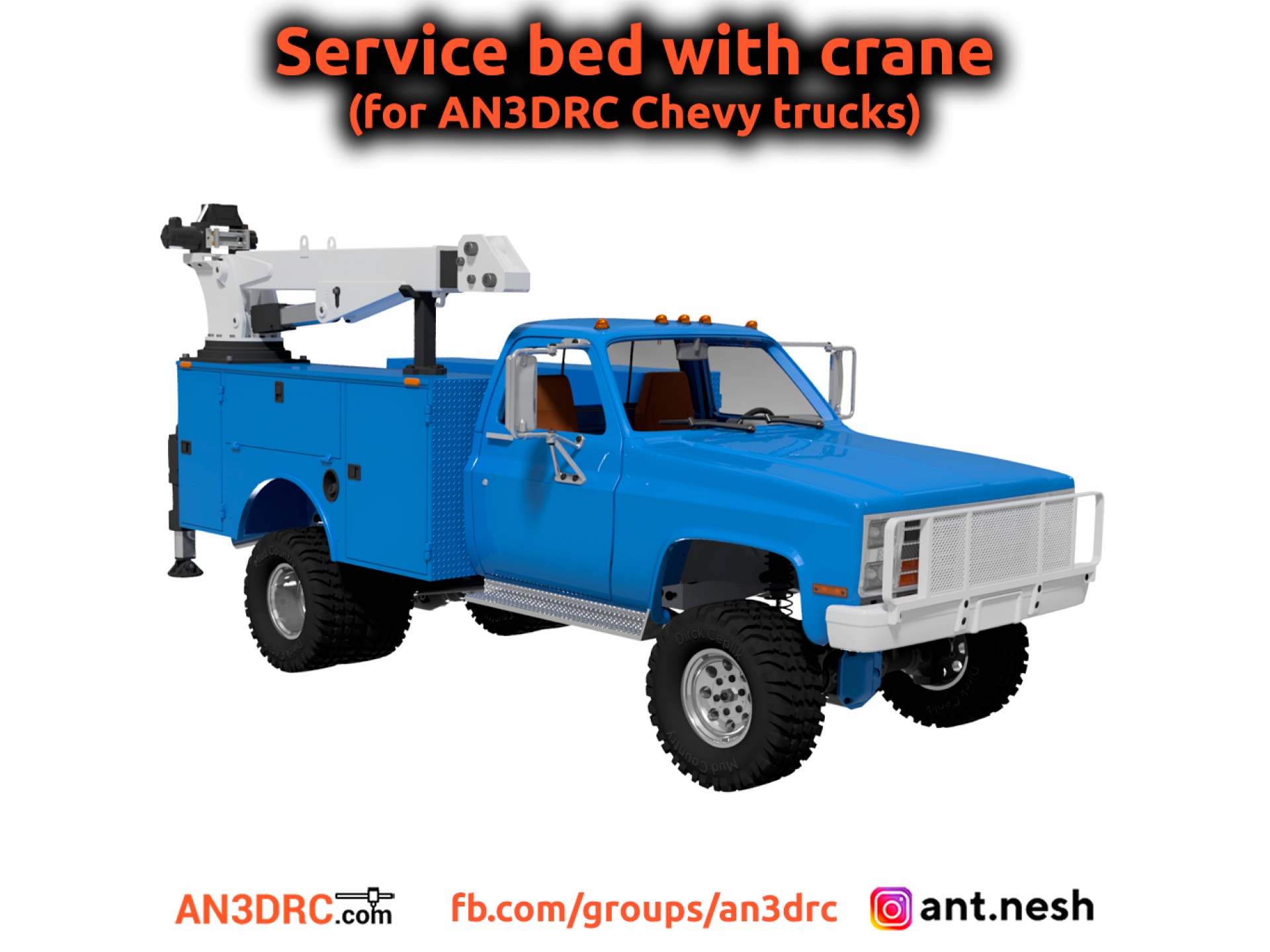 Service bed with/without crane for AN3DRC Chevy Pickup Truck